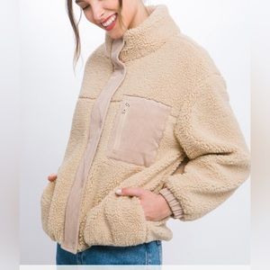 Love Tree | Jackets & Coats | New Sherpa Puffer Jacket Drop Shoulder ...